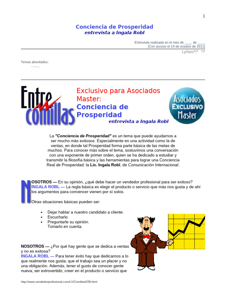 Entrevista sobre Conciencia de Prosperidad | PDF