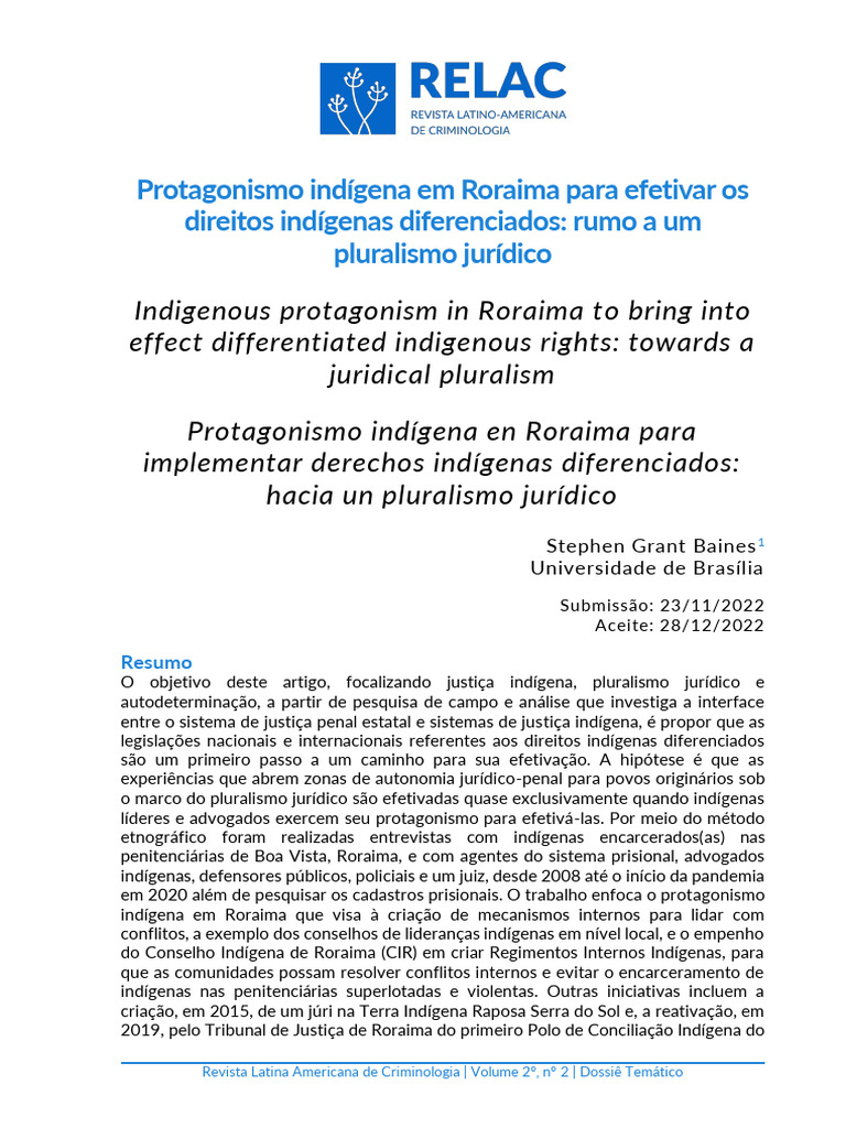 Baines Protagonimo Indigena Em Roraima | PDF | Brasil | Povos indígenas