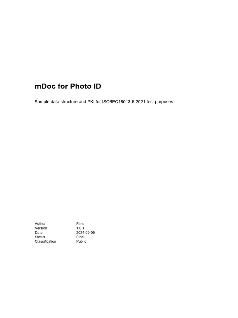 MDoc for Photo ID,Sample Data Structure v1.0.1 | PDF | Json | Identity ...