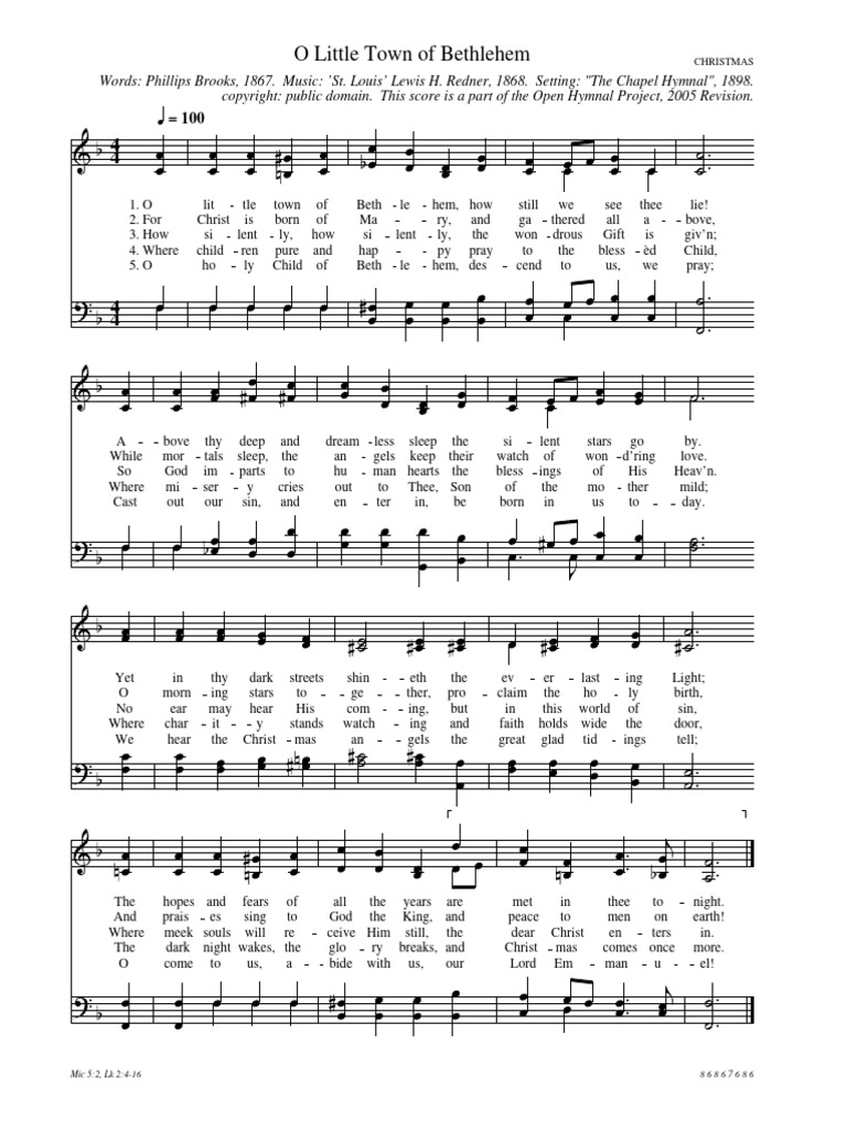 O Little Town of Bethlehem | PDF | Christian Worship And Liturgy