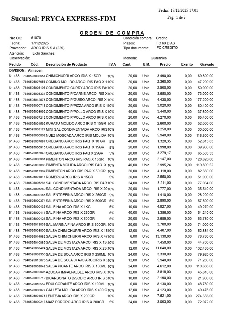 Arco Iris 61070 | PDF