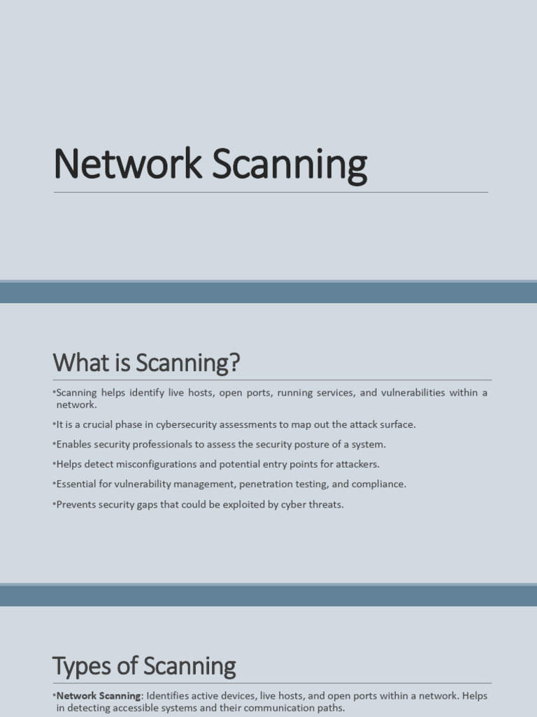 Network Scanning | PDF | Transmission Control Protocol | Computer Security