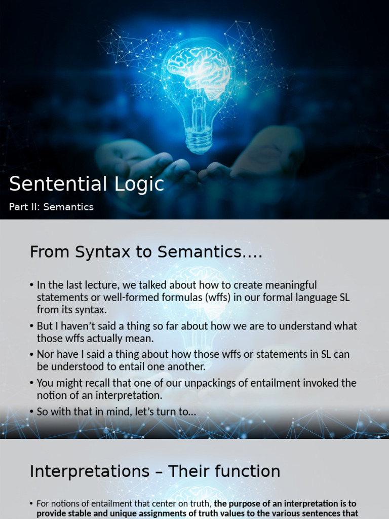 Understanding Sentential Logic Semantics | PDF | Interpretation (Logic ...
