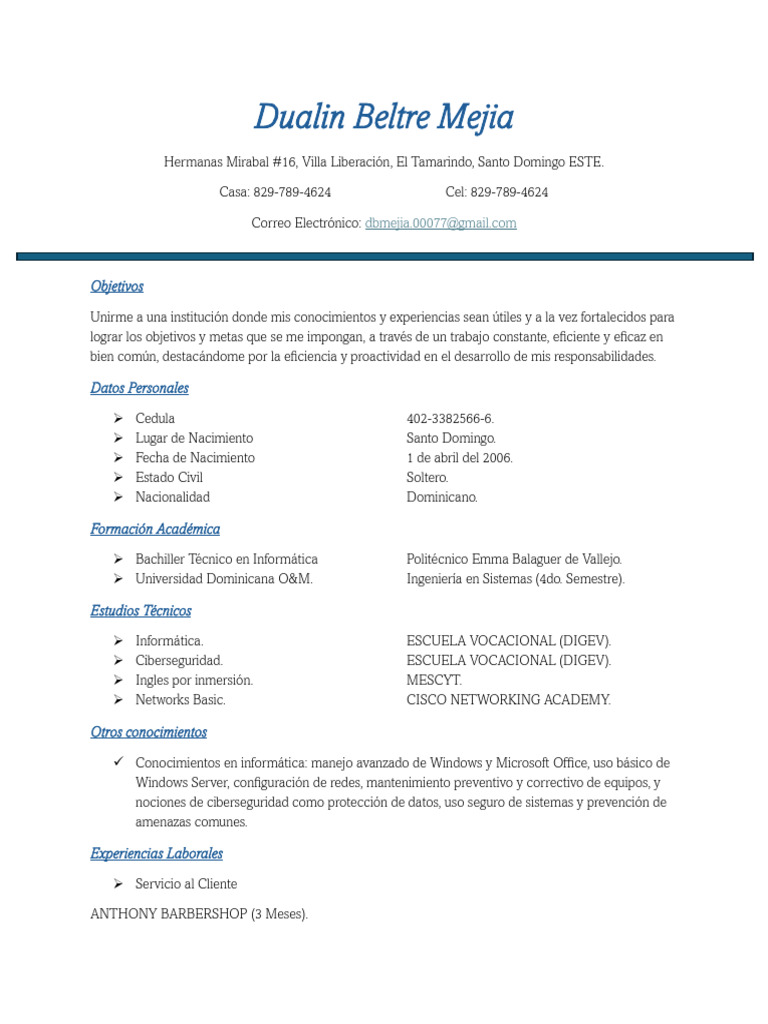 Dualin Beltre Mejia (1) | PDF