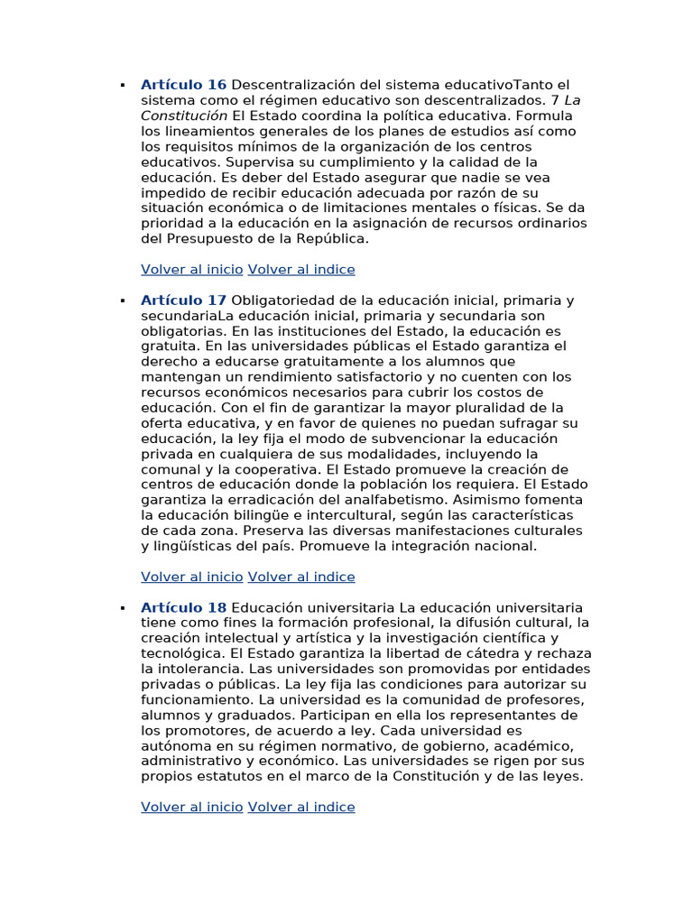 Artículo 16 | PDF | Educación de la primera infancia | Universidad