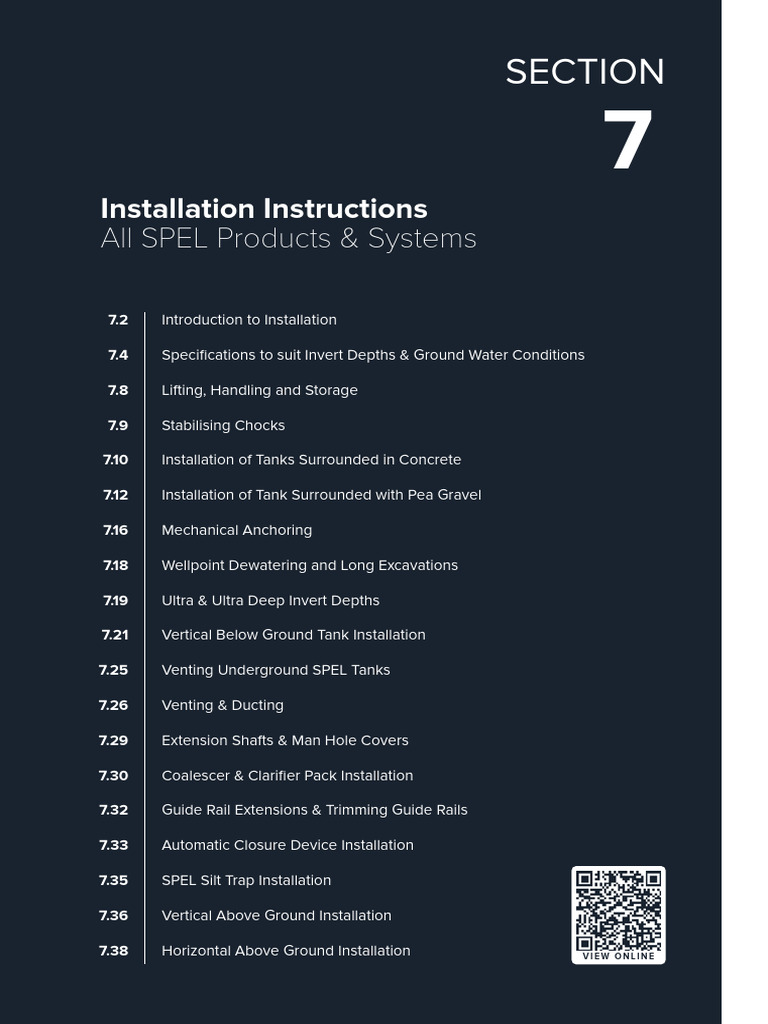 SPEL Products Installation Guide | PDF | Concrete | Tanks
