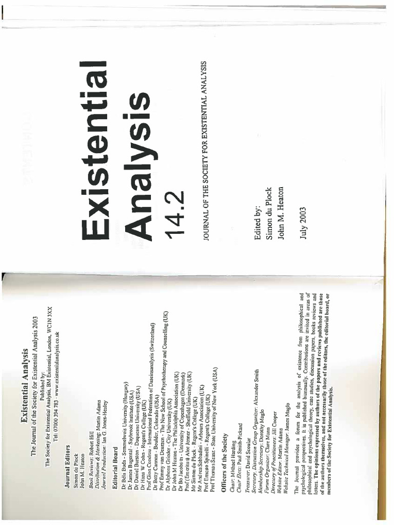 Existentialism Humanism and Psychotherap | PDF