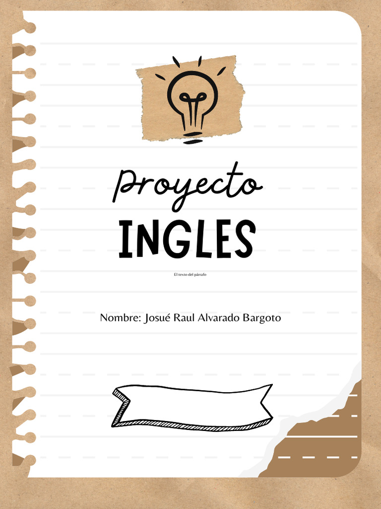 Documento A4 Portada Carátula Libreta Papel Doodle Marrón y Blanco ...