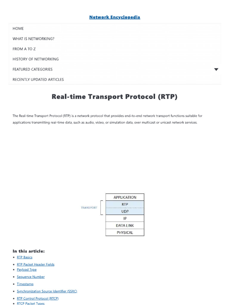 RTP and RTCP Sheet | PDF