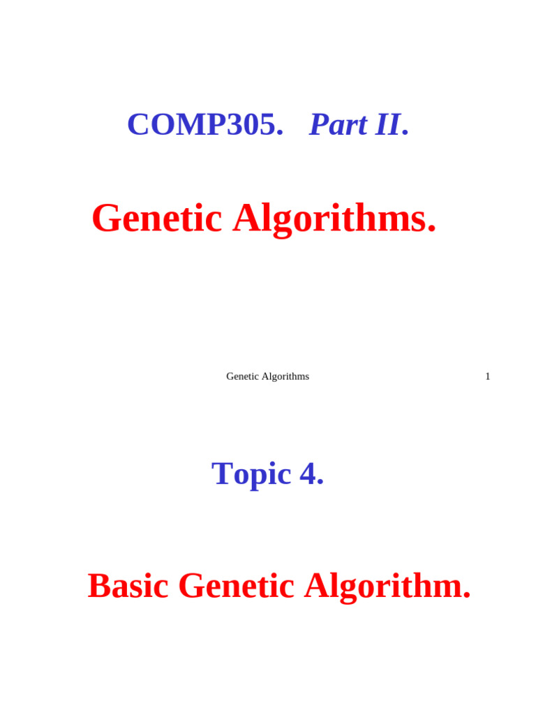 ArtificialIntelligence_Lecture3_GeneticAlgorithmsExample | PDF | Genetic Algorithm | Genetics