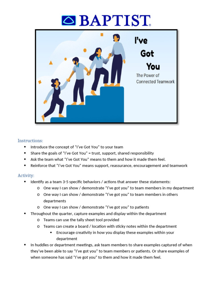 BLDI 01/26 - I'Ve Got You_Instructions | PDF