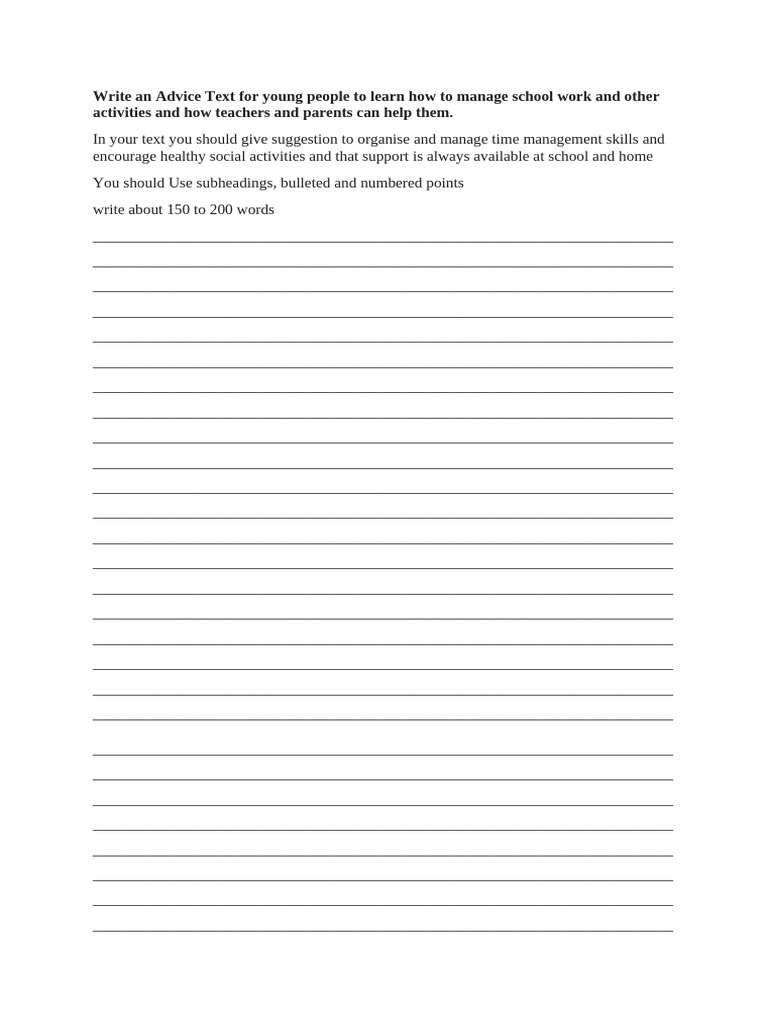 Advice Text Revision Yr 8 | PDF
