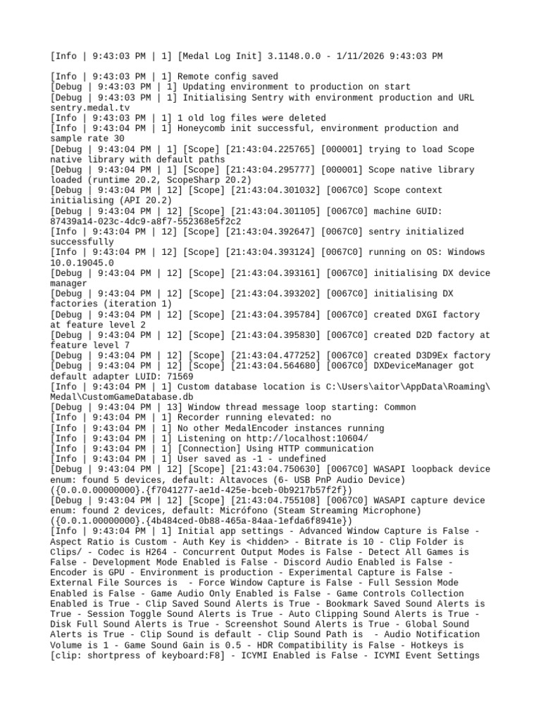 Medal Log Initialization Report | PDF