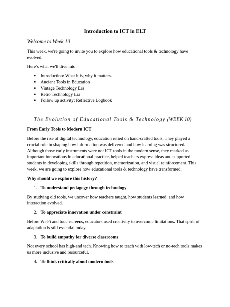 Introduction to ICT in ELT Material Meeting 10 | PDF | Codex | Papyrus