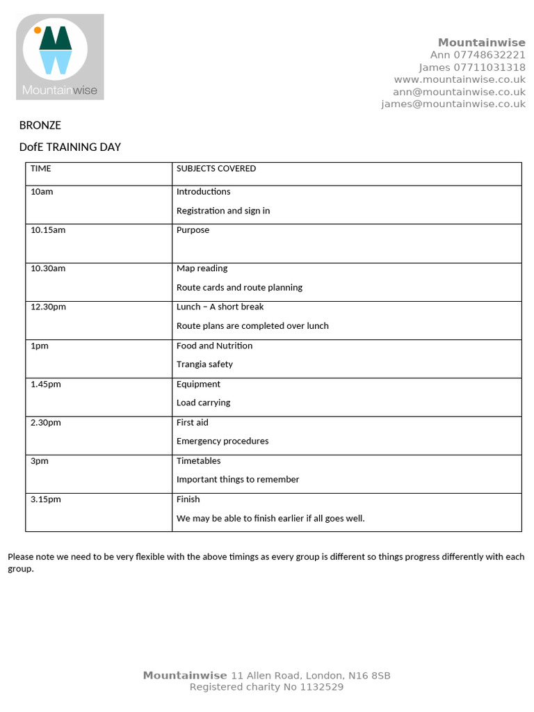 Bronze Training Day | PDF