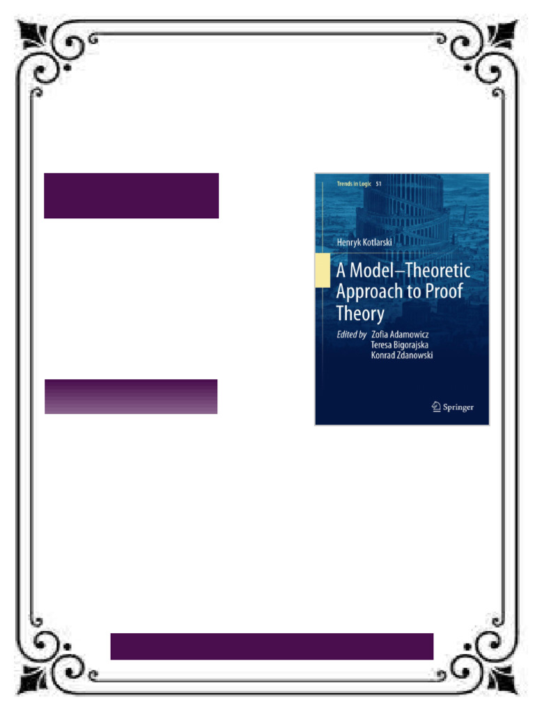 A Model Theoretic Approach to Proof Theory Henryk Kotlarski eBook HD ...