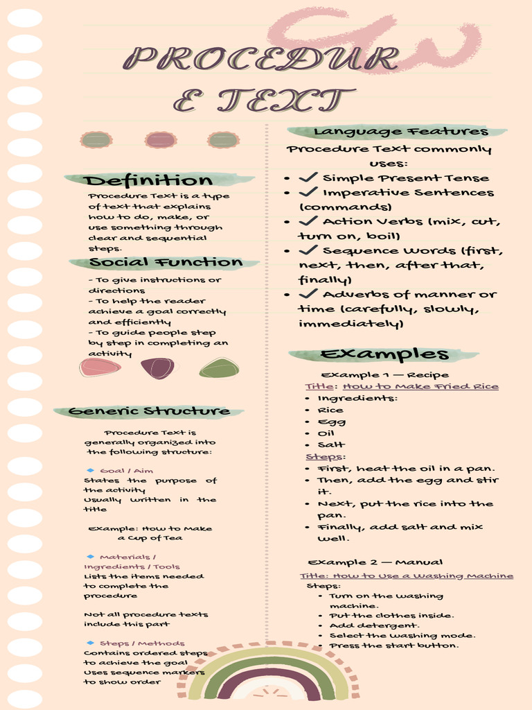 Understanding Procedure Text Structure | PDF