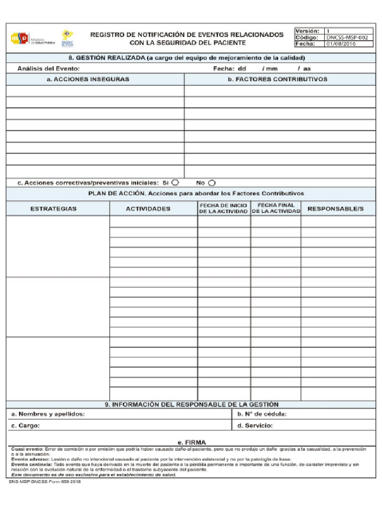 Notif Evento Adverso Imprimir | PDF
