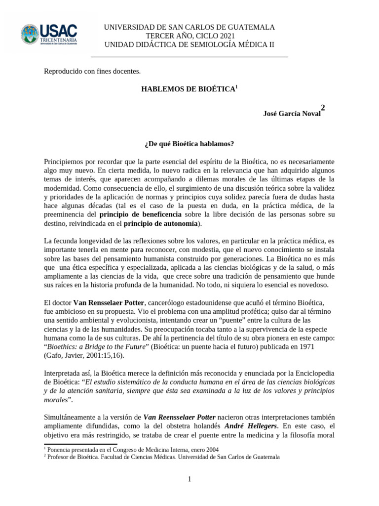 Introducción a la Bioética Médica | PDF | Bioética | Moralidad