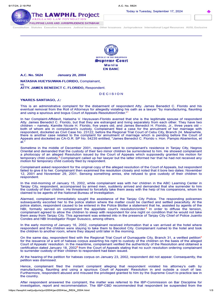 Disbarment Case Against Atty. Florido | PDF | Lawyer | Habeas Corpus