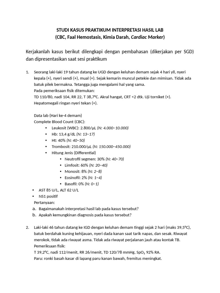 Interpretasi Hasil Lab Kasus Medis | PDF