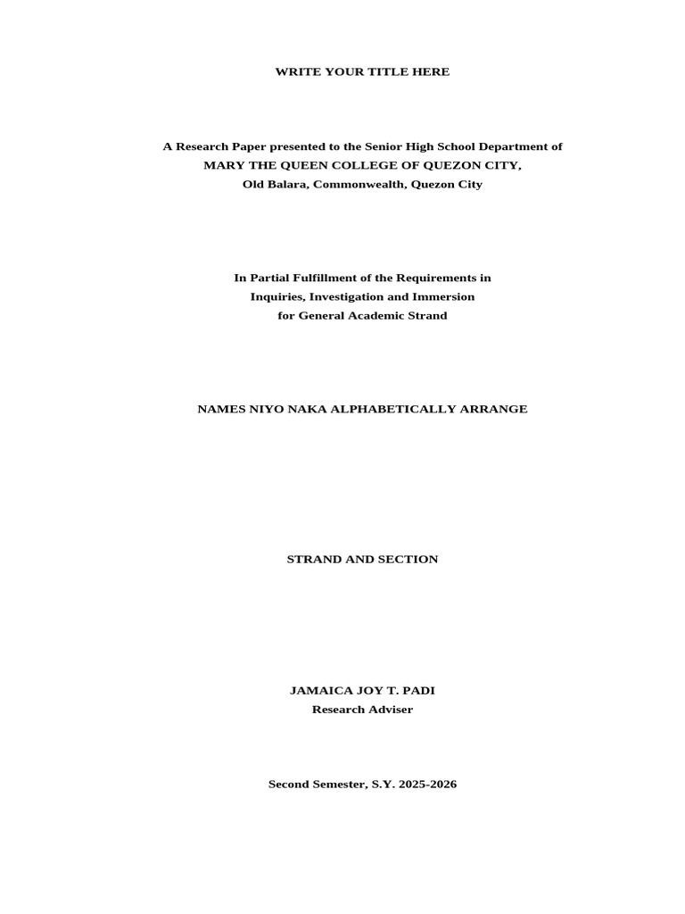 Research Paper for Senior High School | PDF