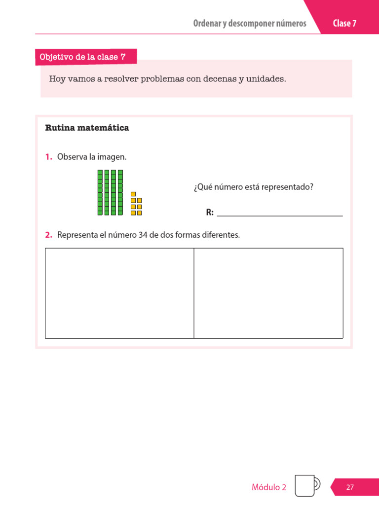 2025 2° básico Matemática Módulo 2 Clase 7 Cuaderno de trabajo del alumno | PDF