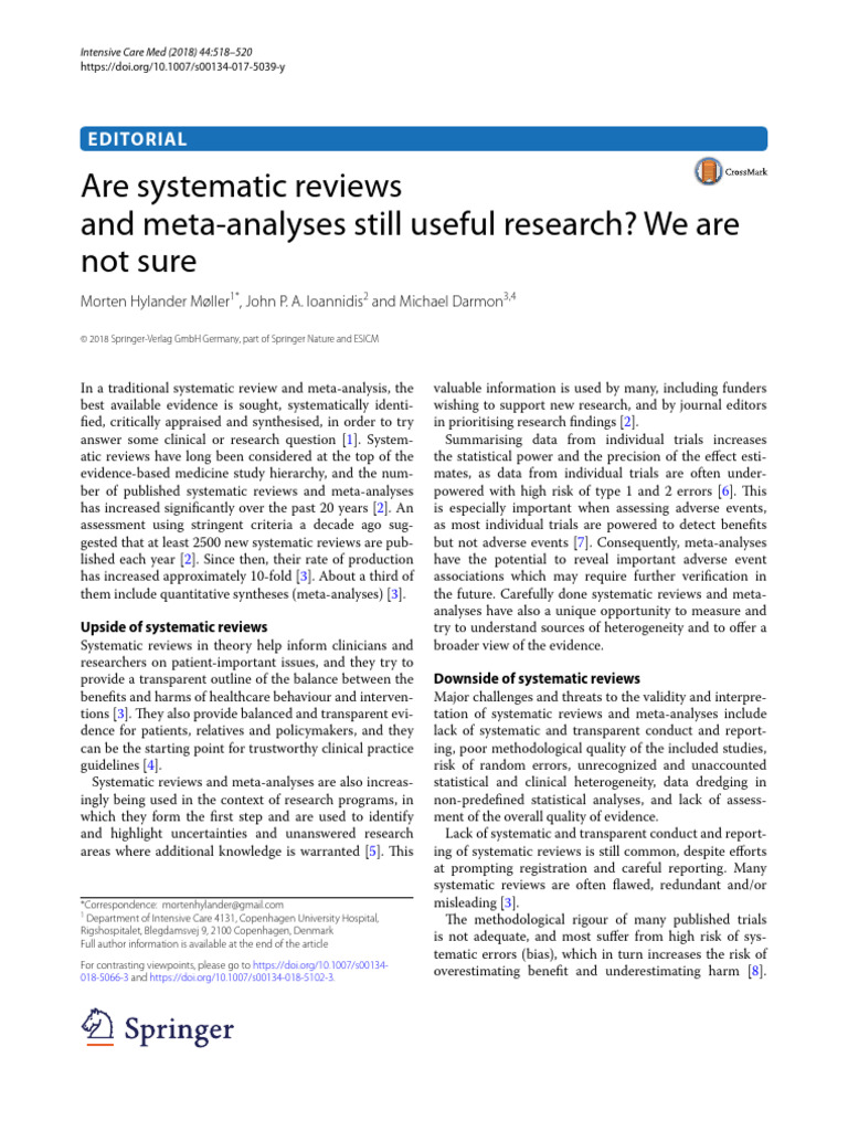 Systematic Reviews: Benefits and Challenges | PDF | Systematic Review ...