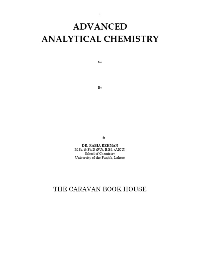 Advanced Analytical Chemistry Guide | PDF | High Performance Liquid ...