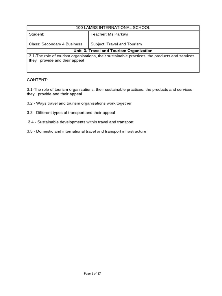 Travel and Tourism Organization Insights | PDF | Transport | Tourism