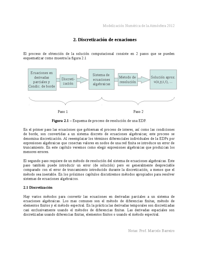 Discretizacion | PDF | Método de elementos finitos | Ecuación ...