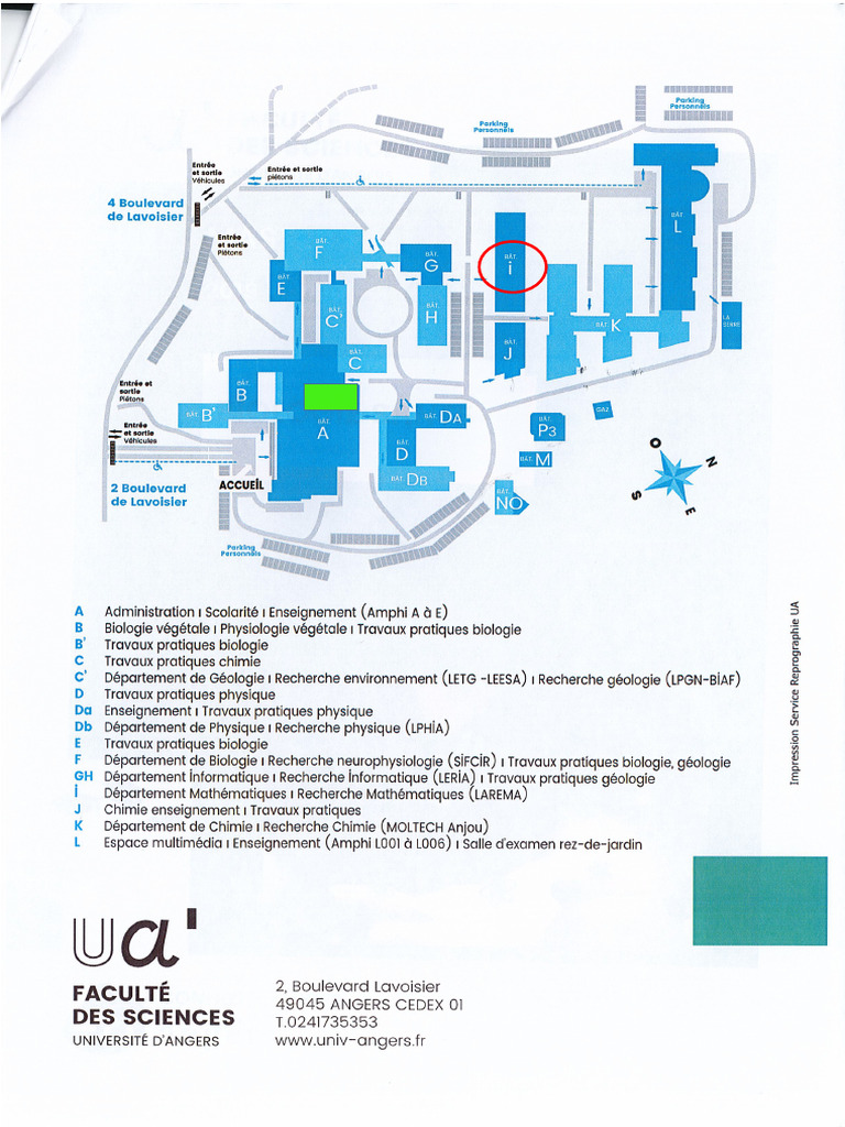 Plan Batiments - Ufr Sciences | PDF