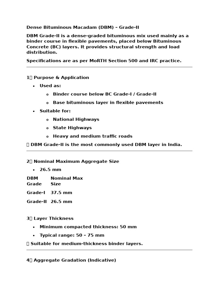 DBM-II Mix Design Requirements | PDF