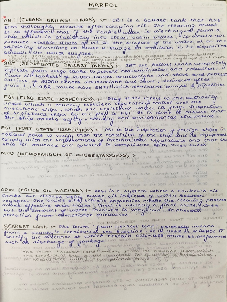 Marpol Handwritten Notes | PDF