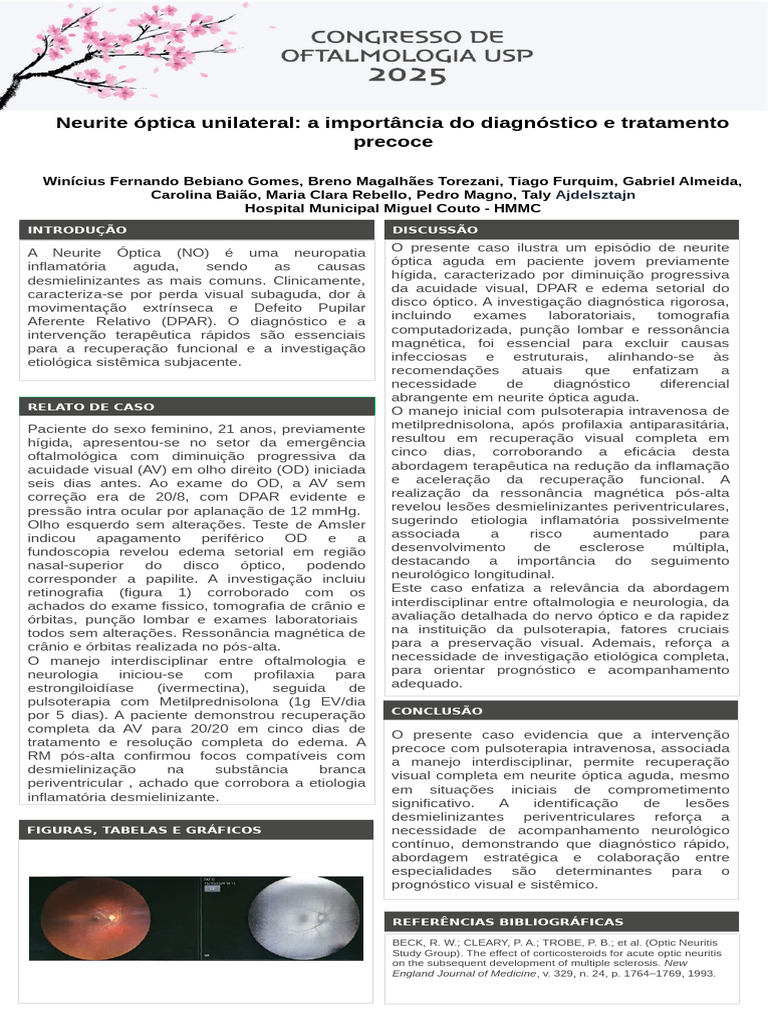 Neurite Unilateral | PDF | Especialidades médicas | Doenças e distúrbios