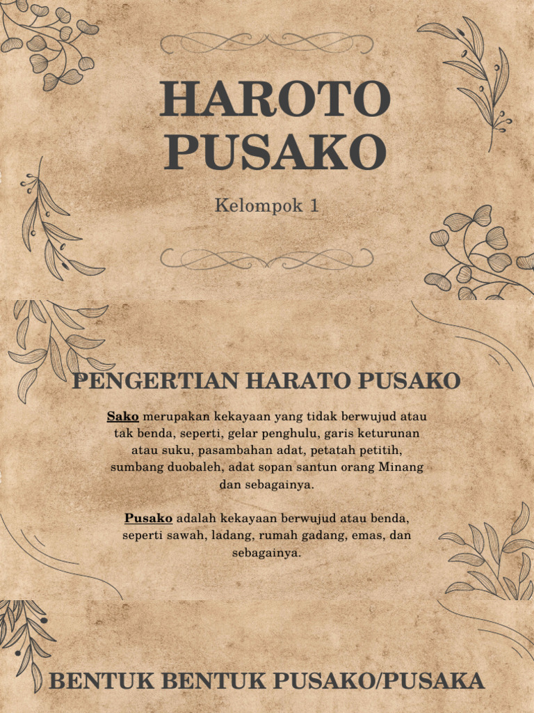 Pusako dan Sako dalam Adat Minangkabau | PDF