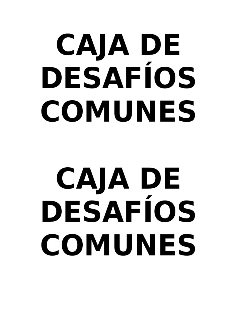 Caja de Desafios Comunes Letrero Taller Ene 2026 | PDF