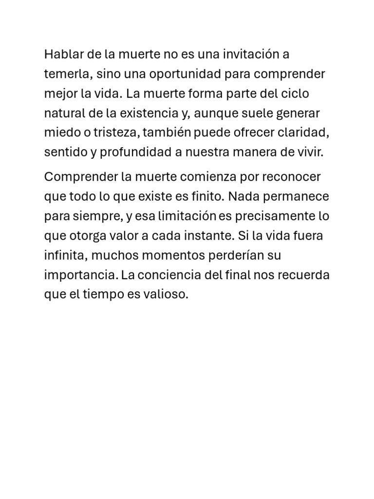 Comprender la muerte para vivir mejor | PDF | Muerte | Sufrimiento