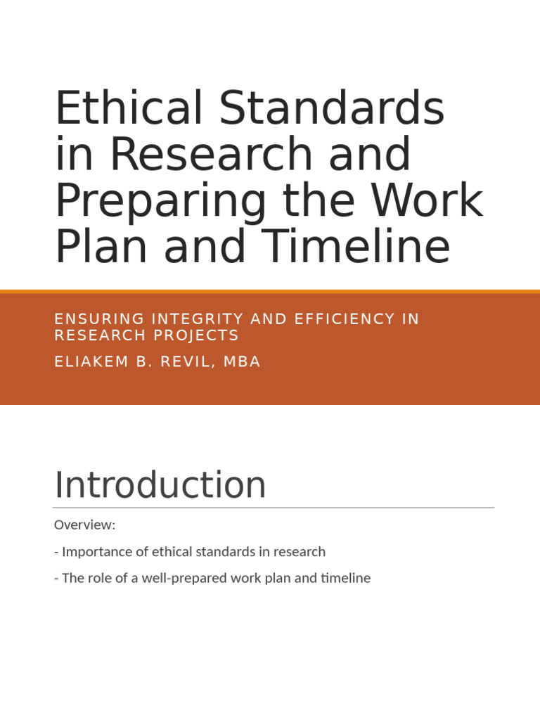 EBRevil Ethics&WWorkplan Timeline | PDF | Informed Consent