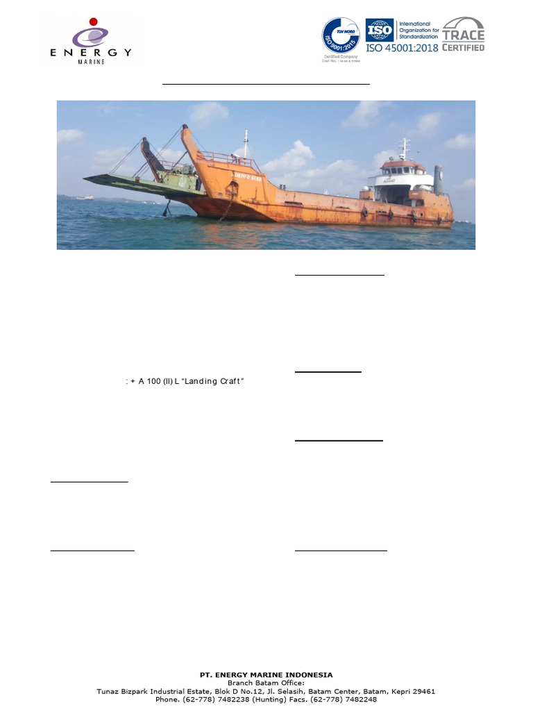 Ship Particular Borneo | PDF