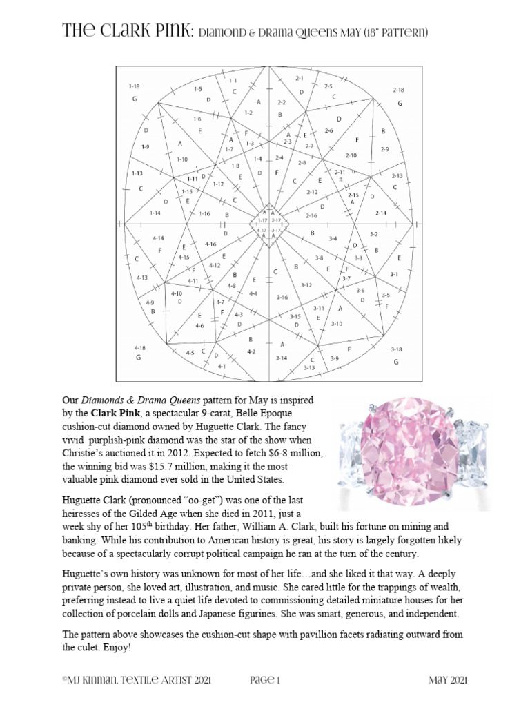 Clark Pink Diamonds and Drama Queens Pattern 18 PDF | PDF | Seam ...