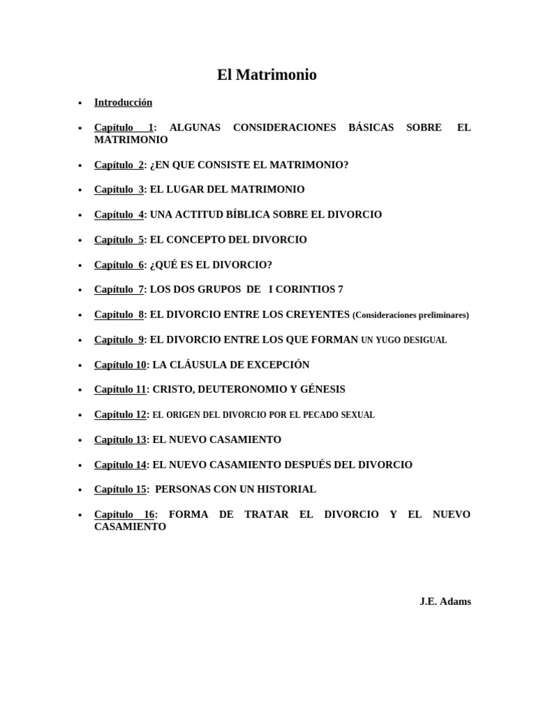 El Matrimonio y el divorcio, Adams | PDF | Primera epístola a los ...