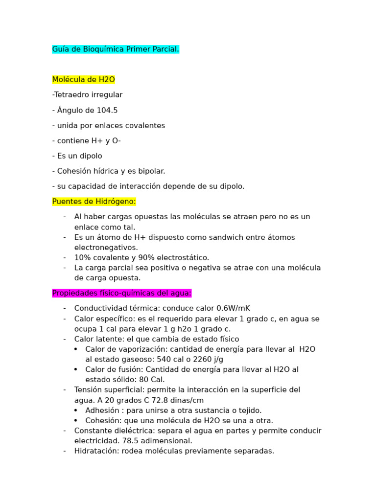Guia Bioca 1 | PDF | Digestión | Propiedades del agua