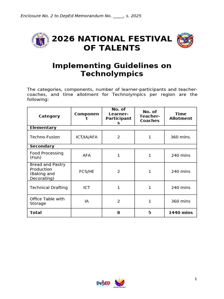 2026 National Festival Technolympics Guide | PDF | Accuracy And ...