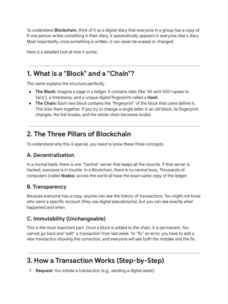 Blockchain Explained- Blocks, Chains, And Uses | PDF | Computing