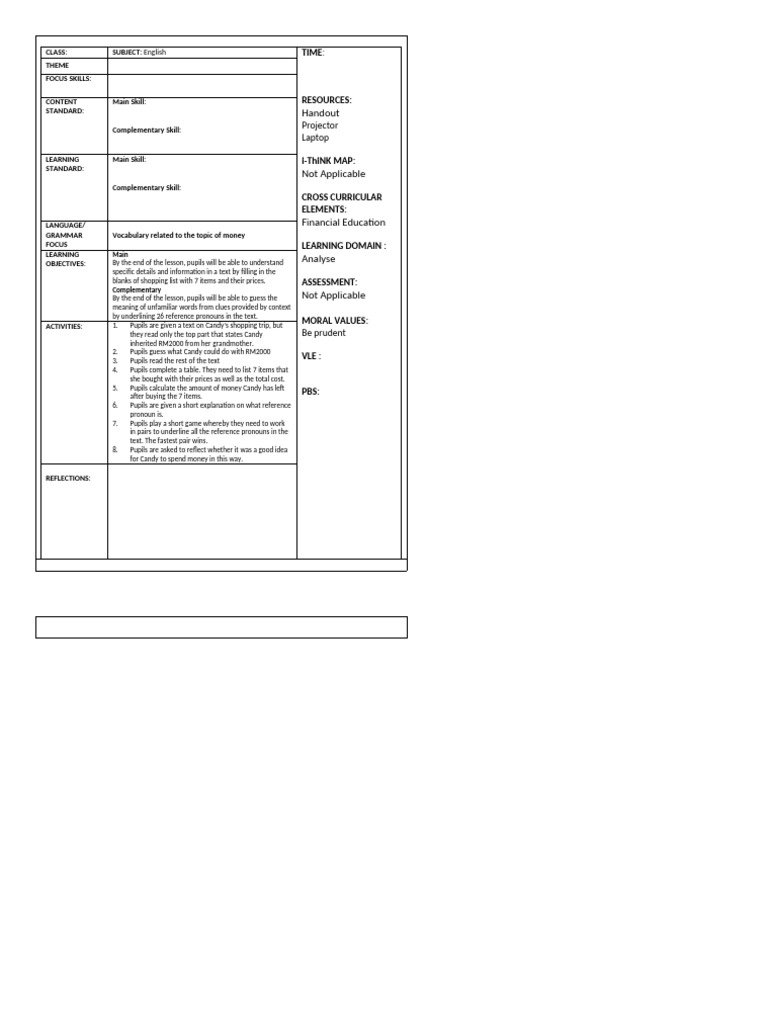 Form 1 Lesson 3 Reading | PDF | Cognitive Science | Cognition