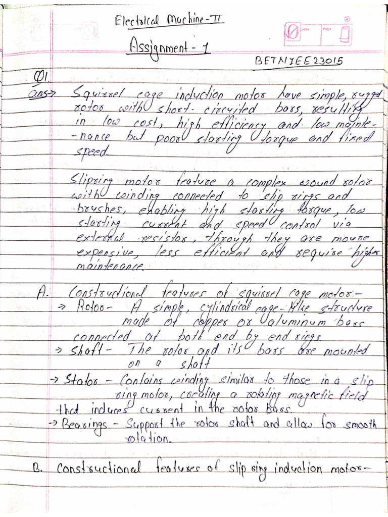 Electrical Machine 2 Assignment (1) | PDF