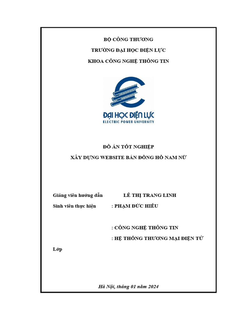 04 - Pham Duc Hieu - Xay Dung Website Ban Dong Ho Nam Nu | PDF