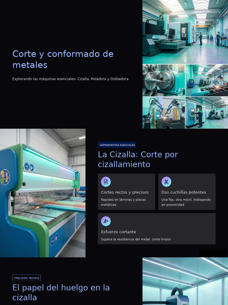 Corte y Conformado de Metales: Guía Esencial | PDF | Metalurgia | Rieles