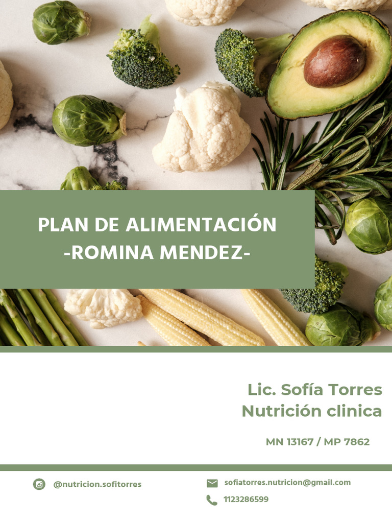 Plan de Alimentación. Romina Mendez.pdf | PDF | ensalada | Alimentos